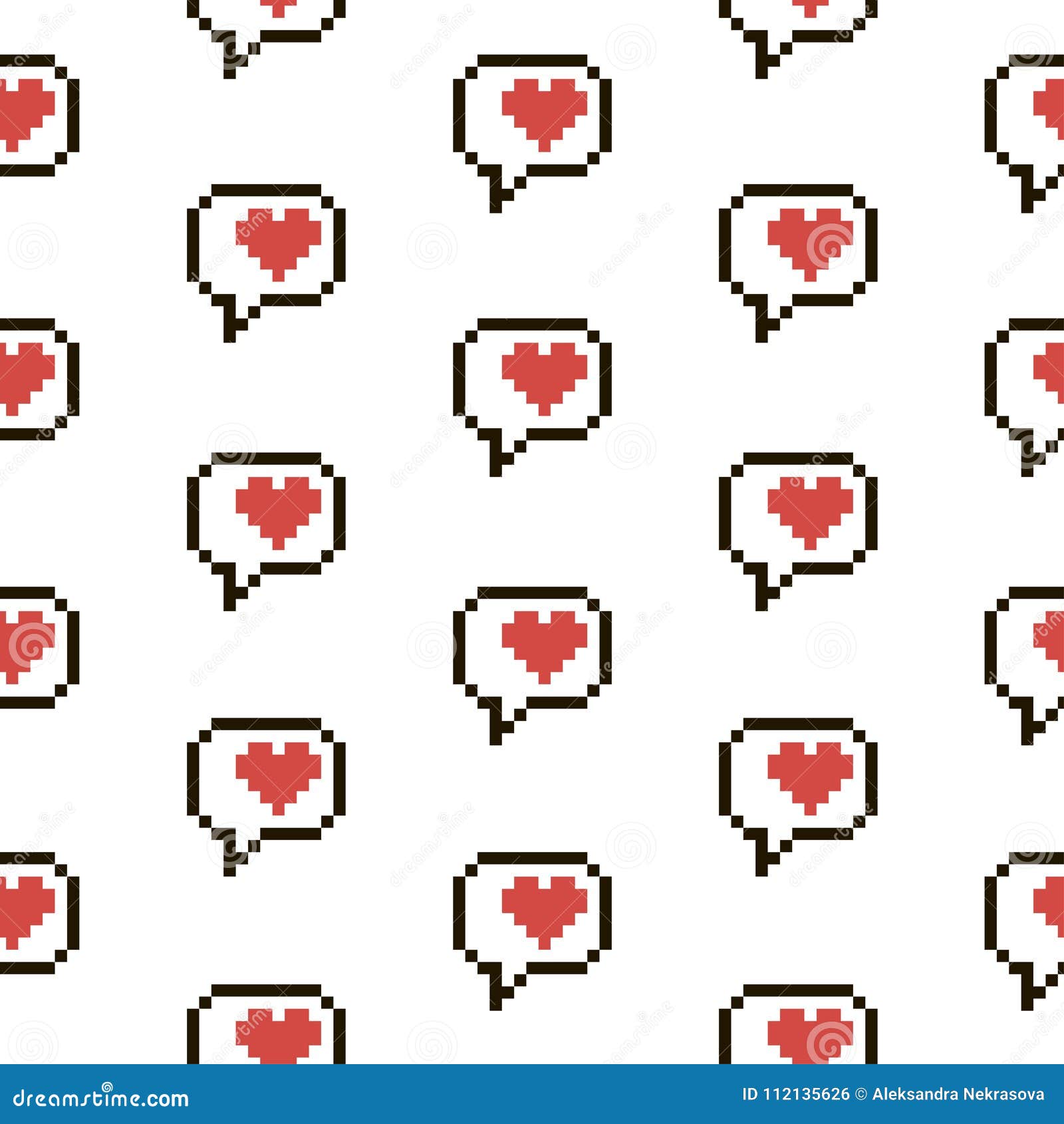Red and White Pixelated Hearts Stock Illustration - Illustration of ...