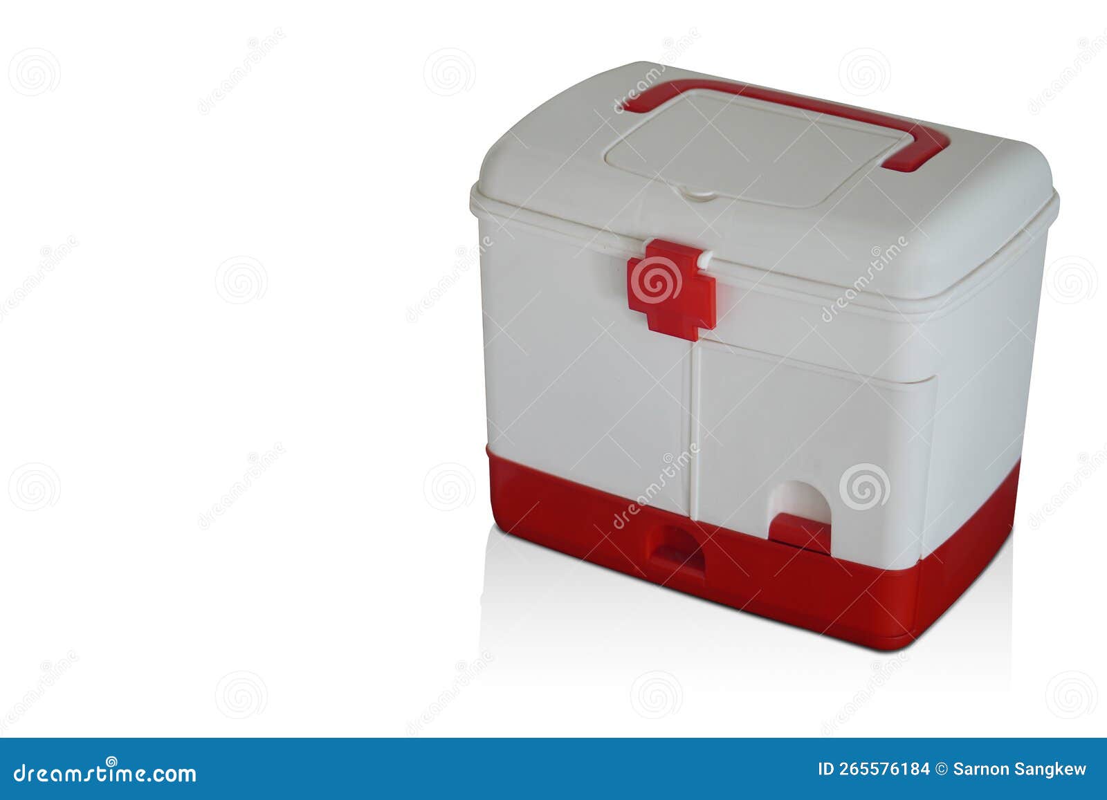 Red and White Plastic Box on White Background, Object, Container ...