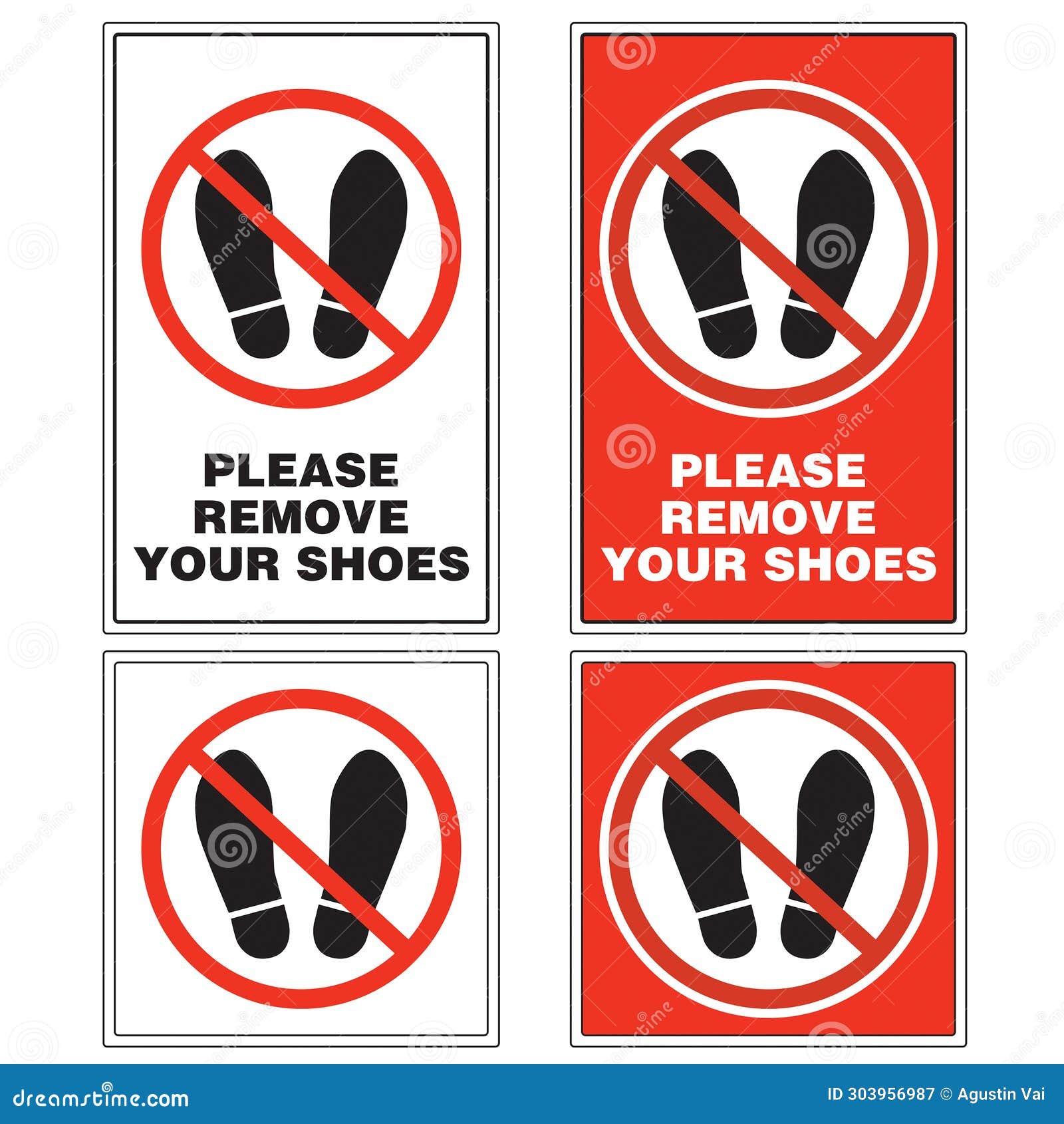 Red and White Please Remove Your Shoes Banners Stock Vector ...