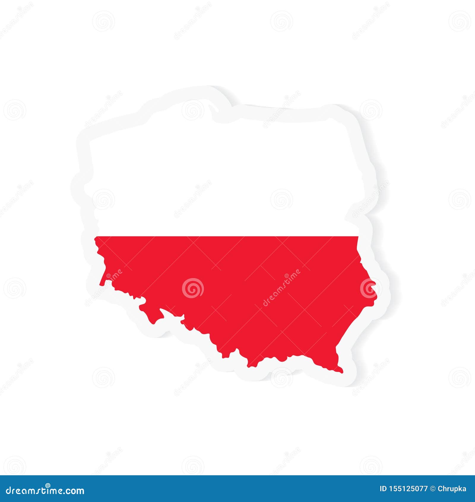 Red and White Poland Map and Flag Stock Vector - Illustration of baltic ...