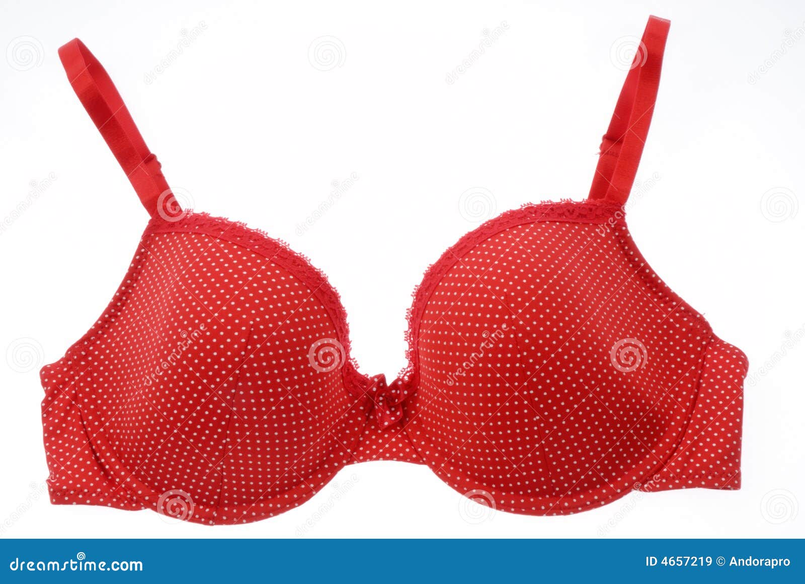 Red and White Polka Dot Bra Stock Image - Image of lingerie, isolated ...