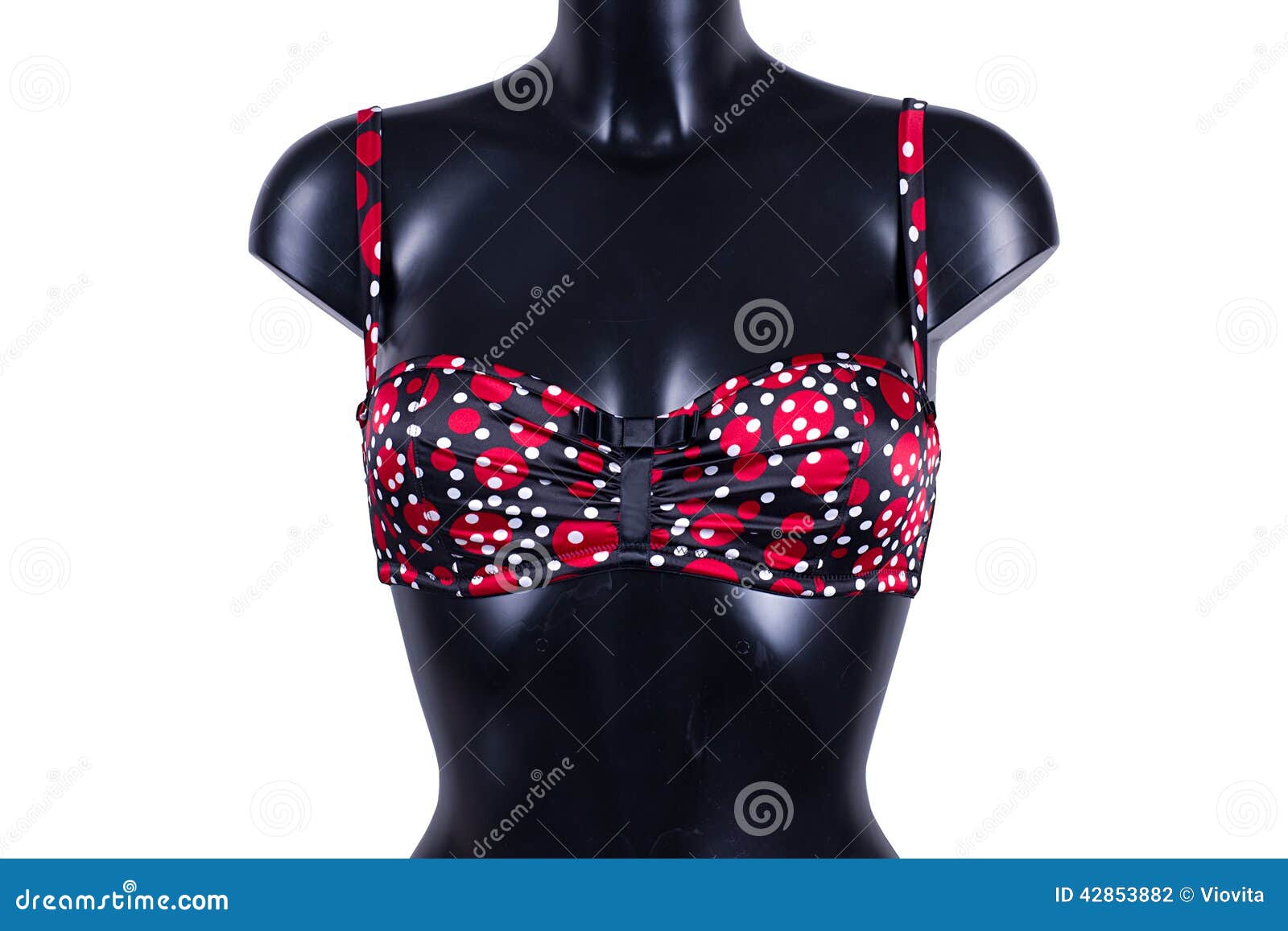 Red and White Polka Dot Bra Stock Photo - Image of lace, sensuality ...