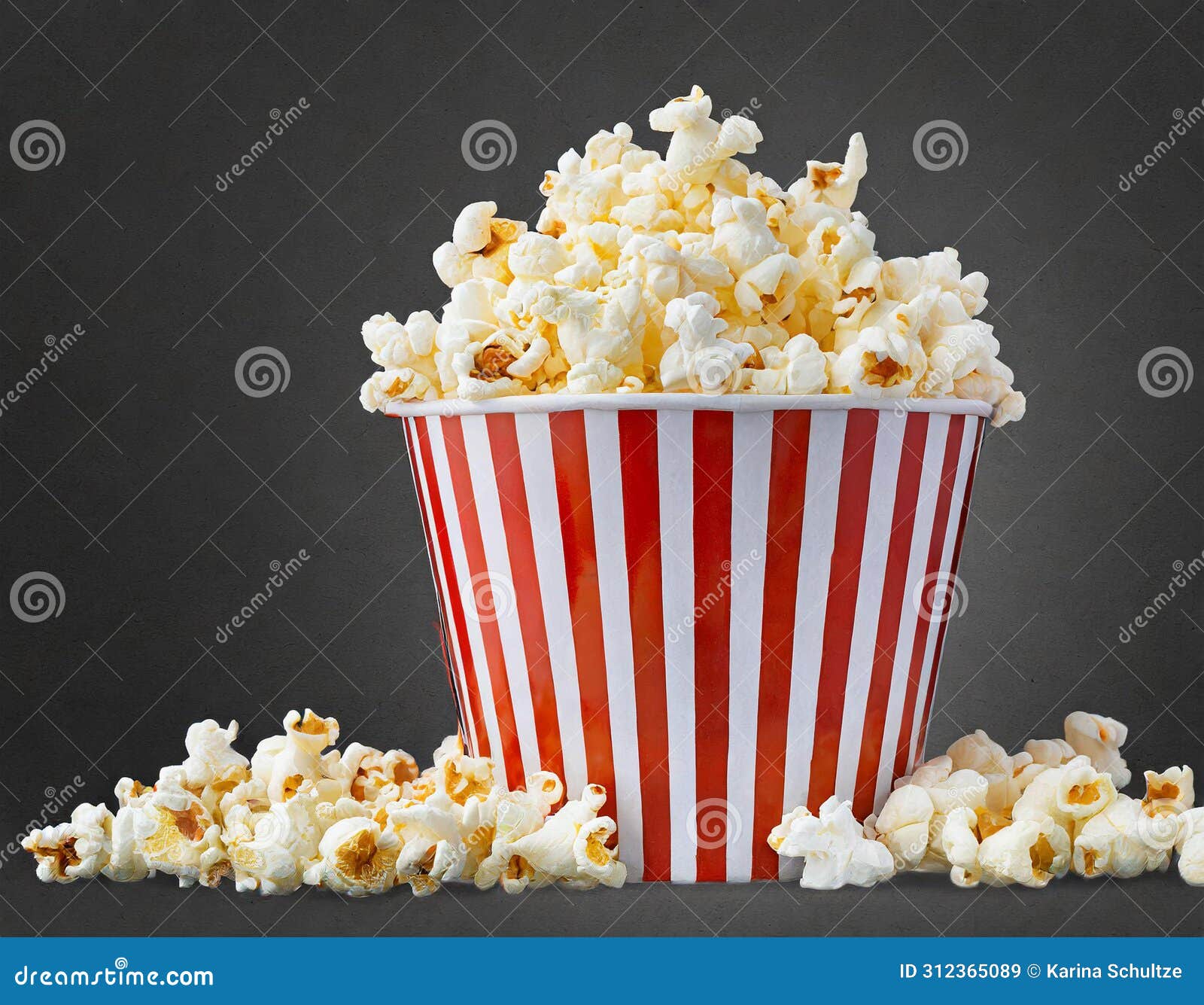 Red and White Popcorn Bucket Stock Illustration - Illustration of treat ...