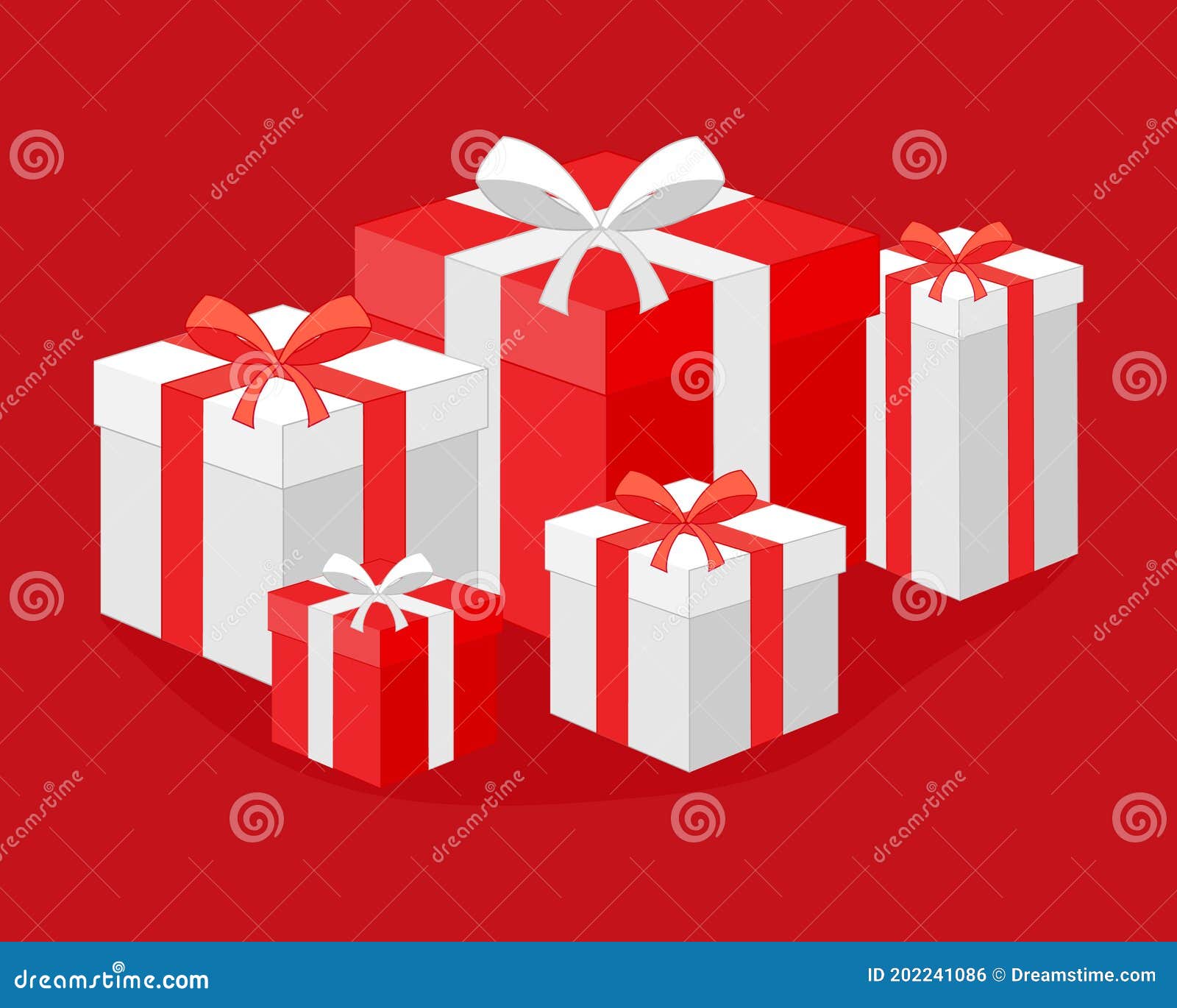Red and White Presents on Red Background Vector Stock Vector ...