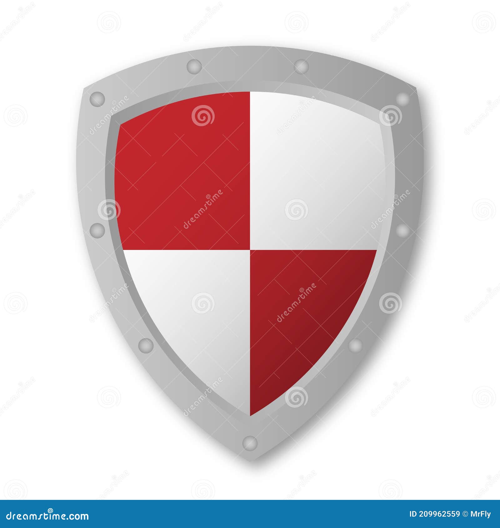 Red and White Protection Shield, Vector Illustration Stock Vector ...