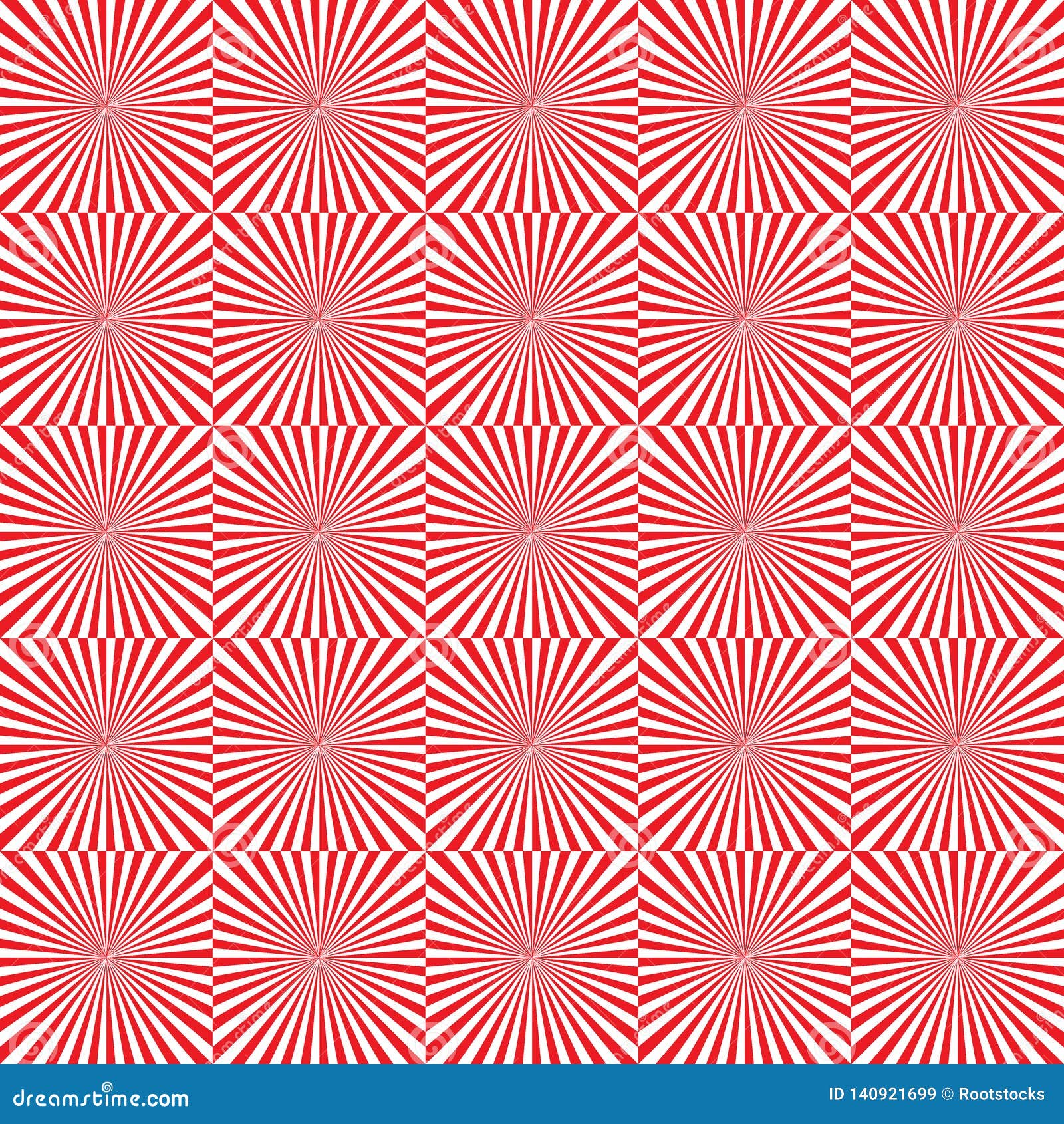 Red and White Rays. Seamless Pattern Stock Illustration - Illustration ...