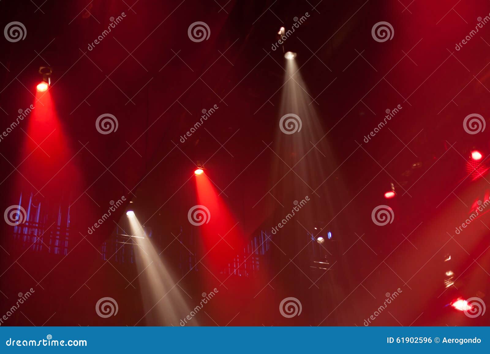 Red and White Reflectors Focused on Stage Stock Photo - Image of ...