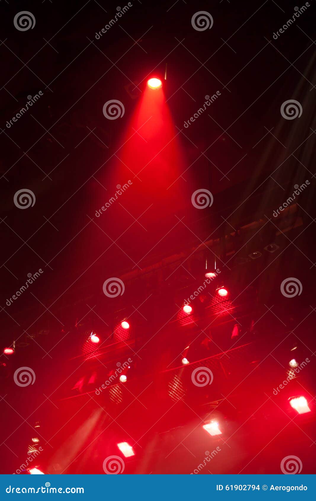 Red and White Reflectors Focused on Stage Stock Photo - Image of ...
