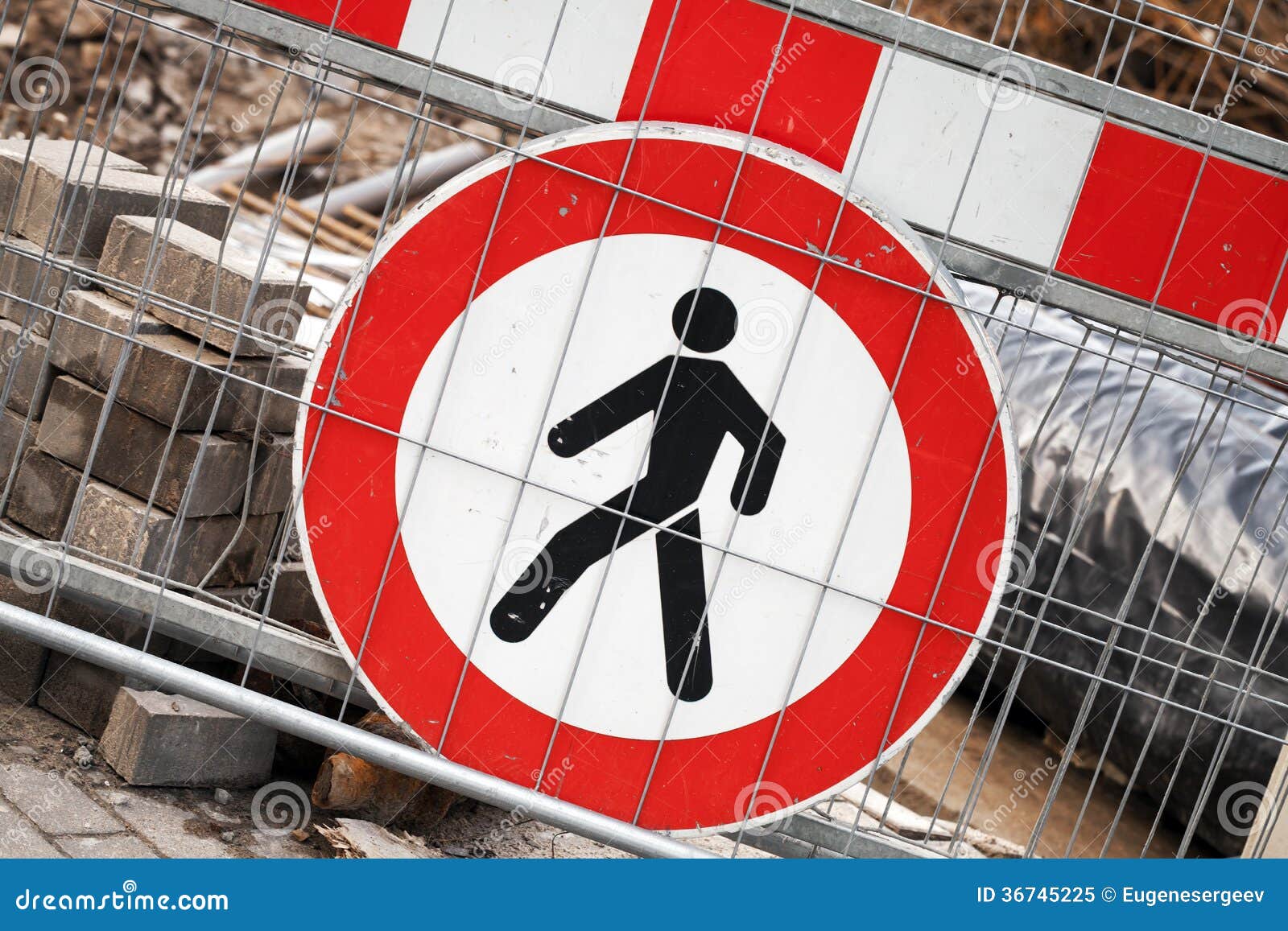 Red and White Restricted Area Sign Stock Image - Image of circle, round ...