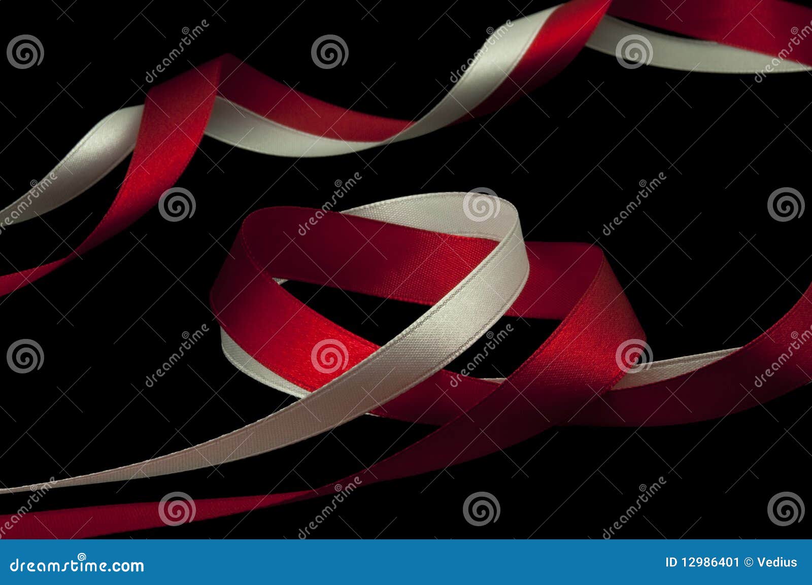 Red and White ribbons stock image. Image of black, gift - 12986401