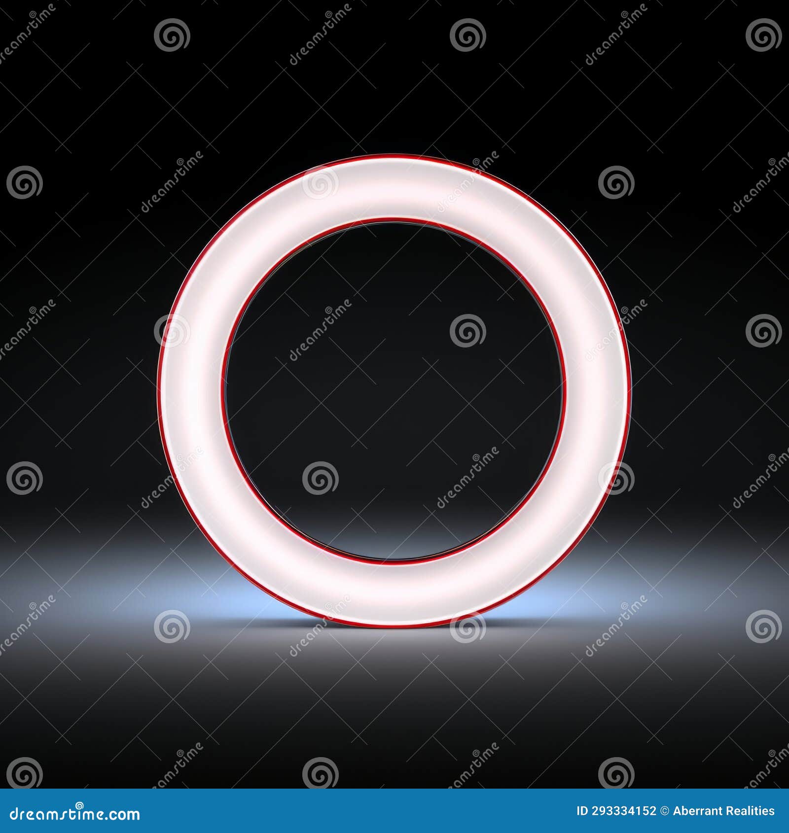 A Red and White Ring on a Black Background Stock Illustration ...