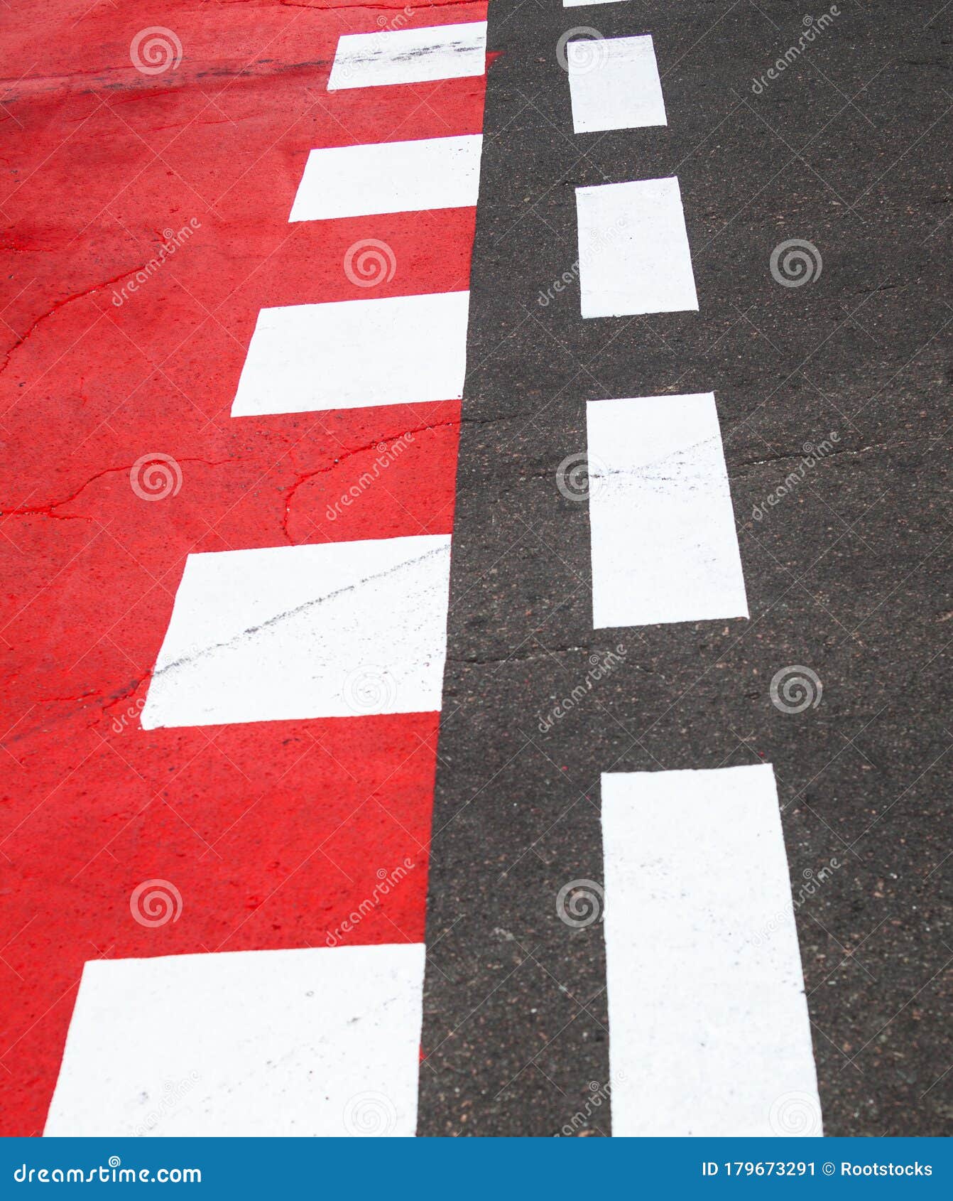 Red and white road marking stock image. Image of carriageway - 179673291