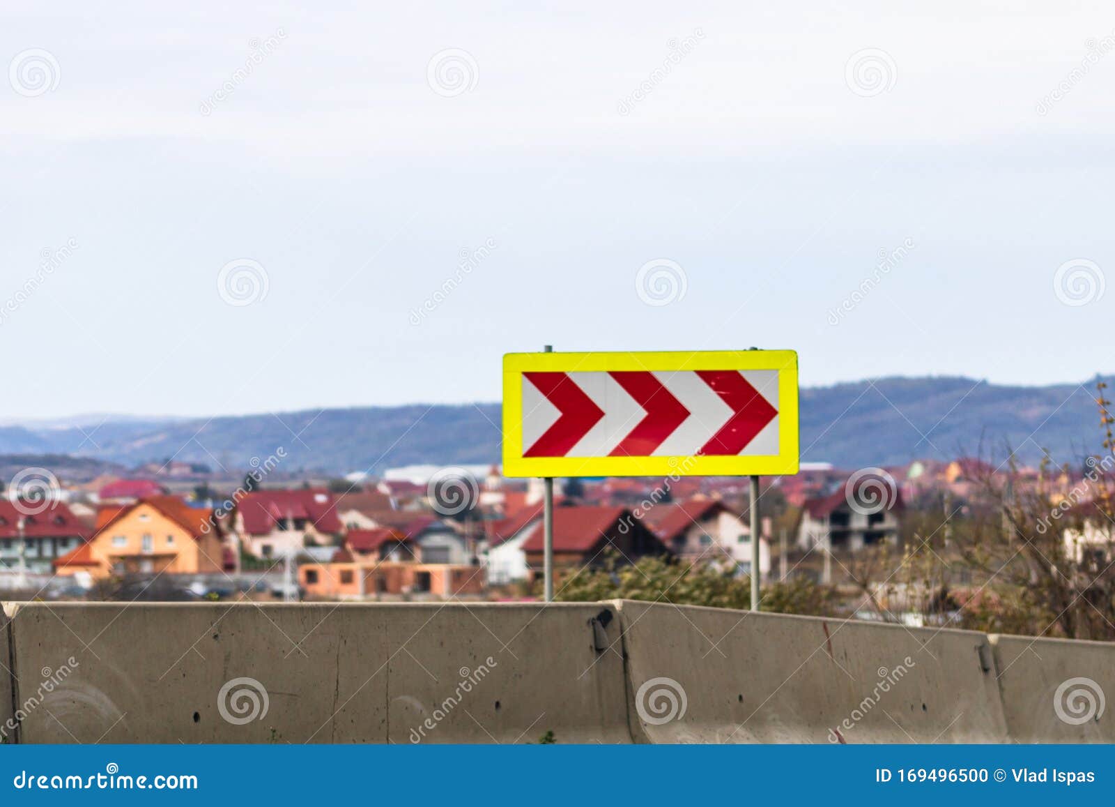 Red and White Road Sign. Traffic Sign Warning Dangerous Curve Stock ...