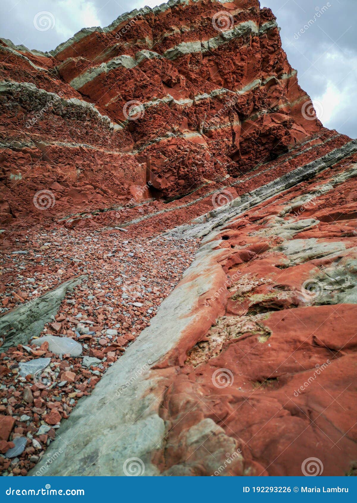 Red and white rock layers stock photo. Image of nature - 192293226