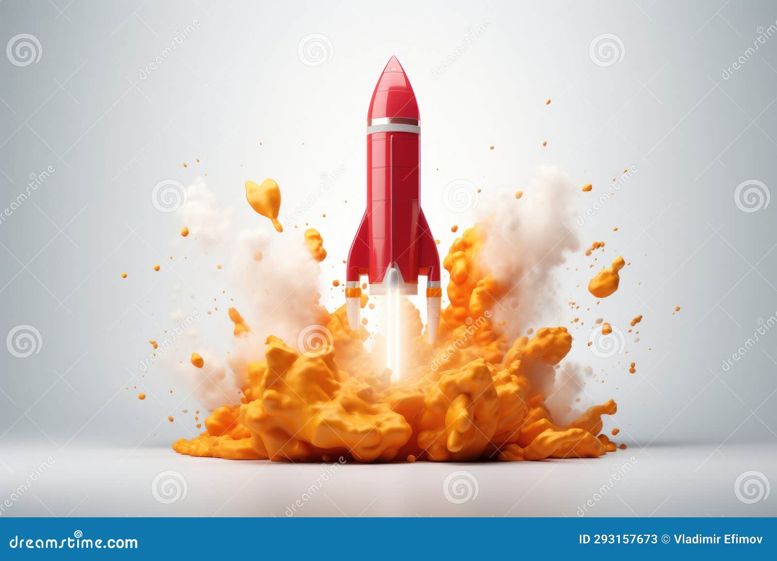 Red and White Rocket Launch Stock Image - Image of flight, astronomy ...