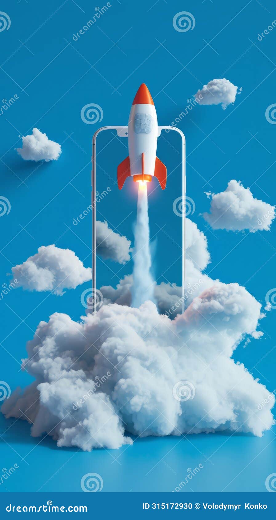 Red and White Rocket Soaring into the Sky during Lift-off Stock Photo ...