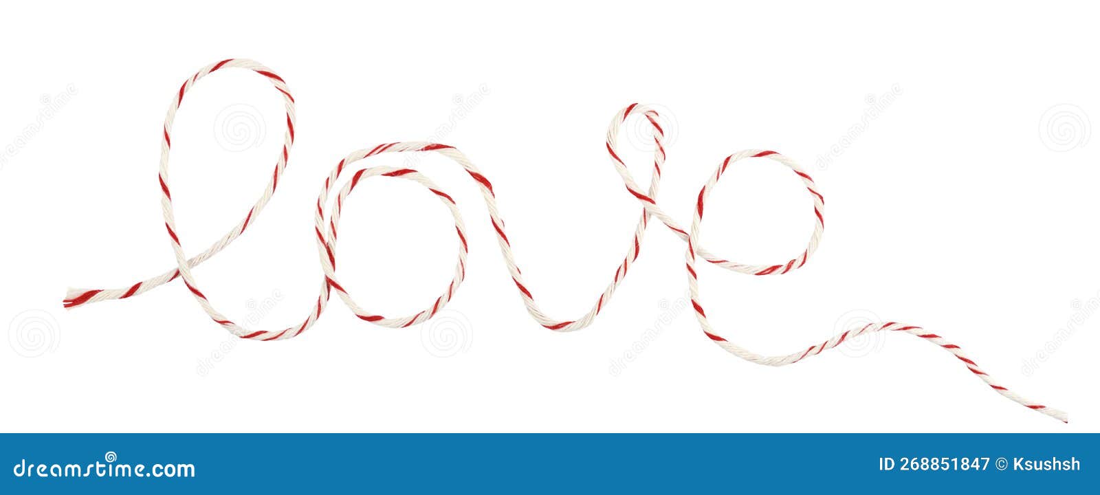 Red and White Rope Lettering LOVE Isolated Stock Image - Image of rope ...