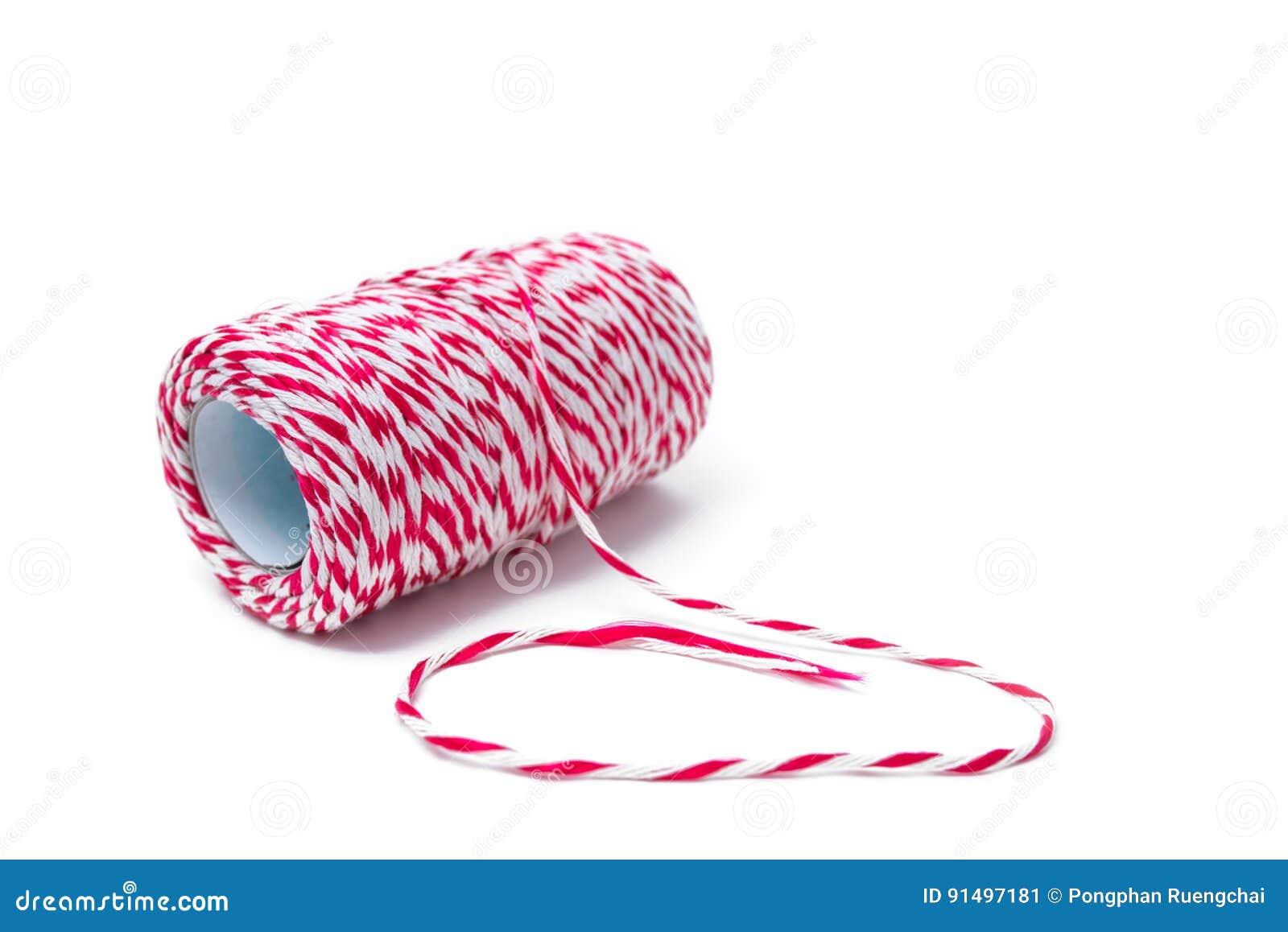 Red and white rope roll stock image. Image of accessory - 91497181