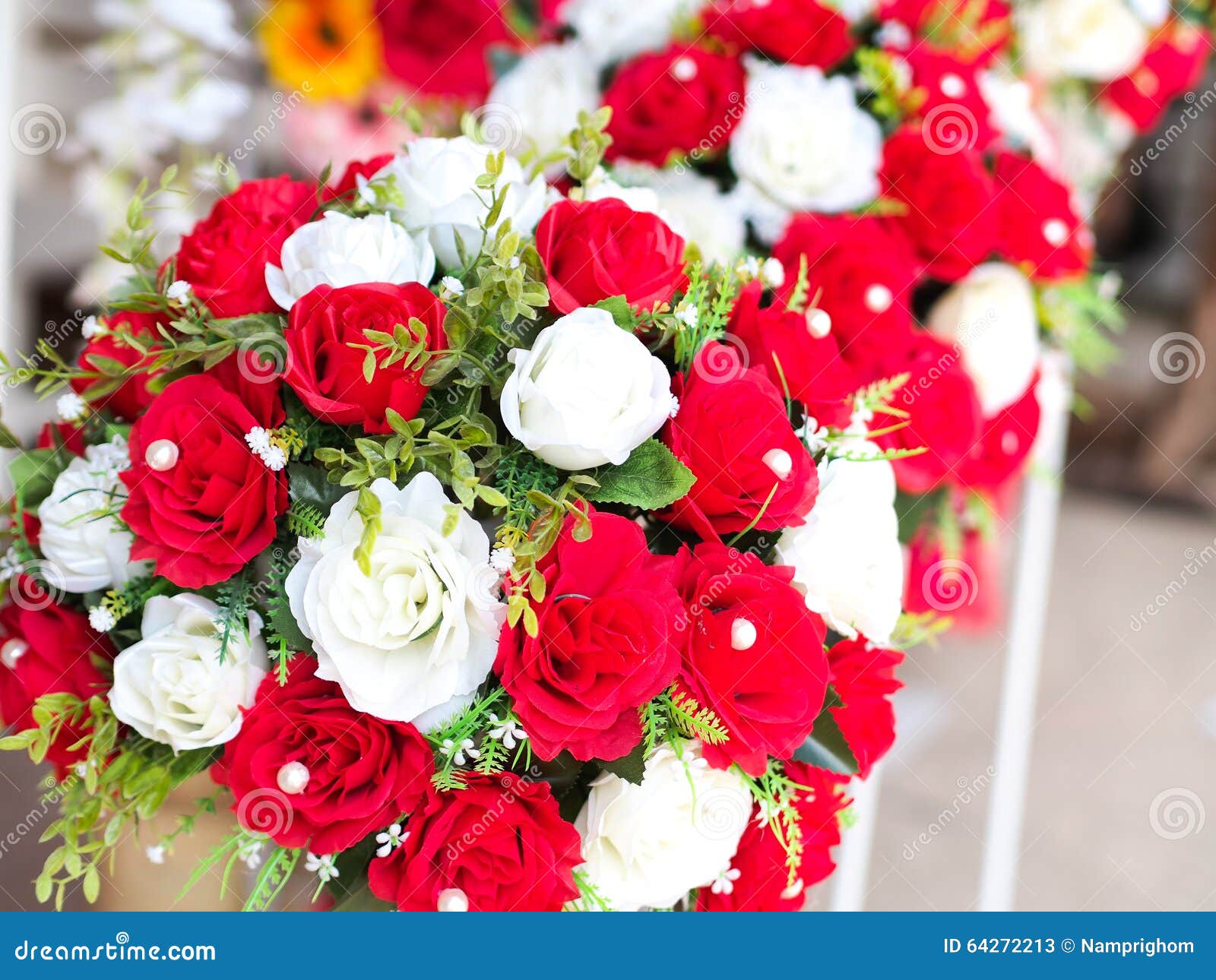 Red and white rose stock image. Image of colorful, florist - 64272213
