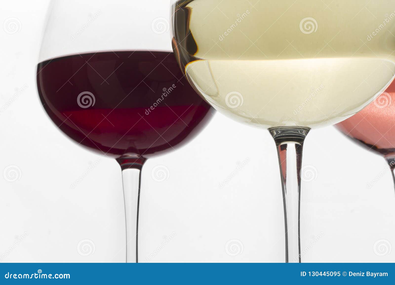 Red,white and rose wine stock image. Image of romance - 130445095