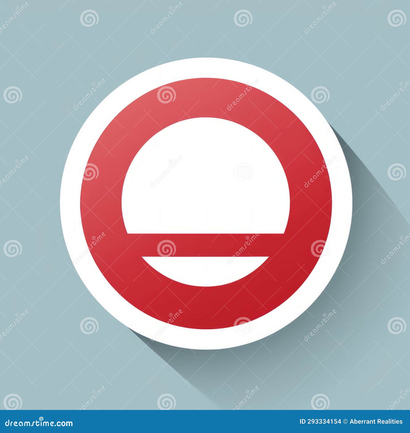 A Red and White Round Sign with a Circle in the Middle Stock ...
