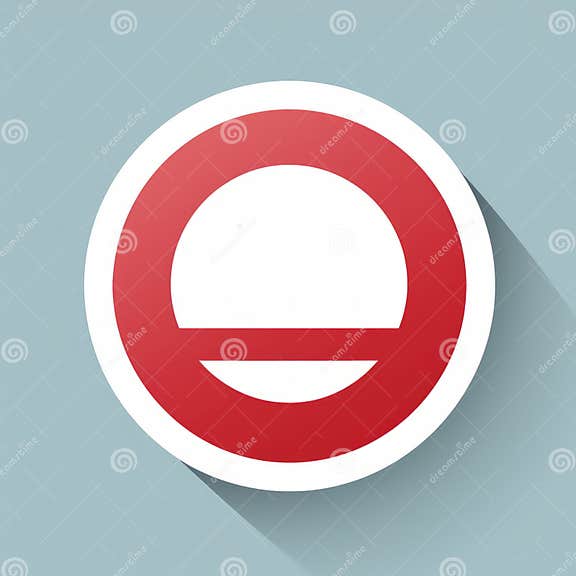 A Red and White Round Sign with a Circle in the Middle Stock ...