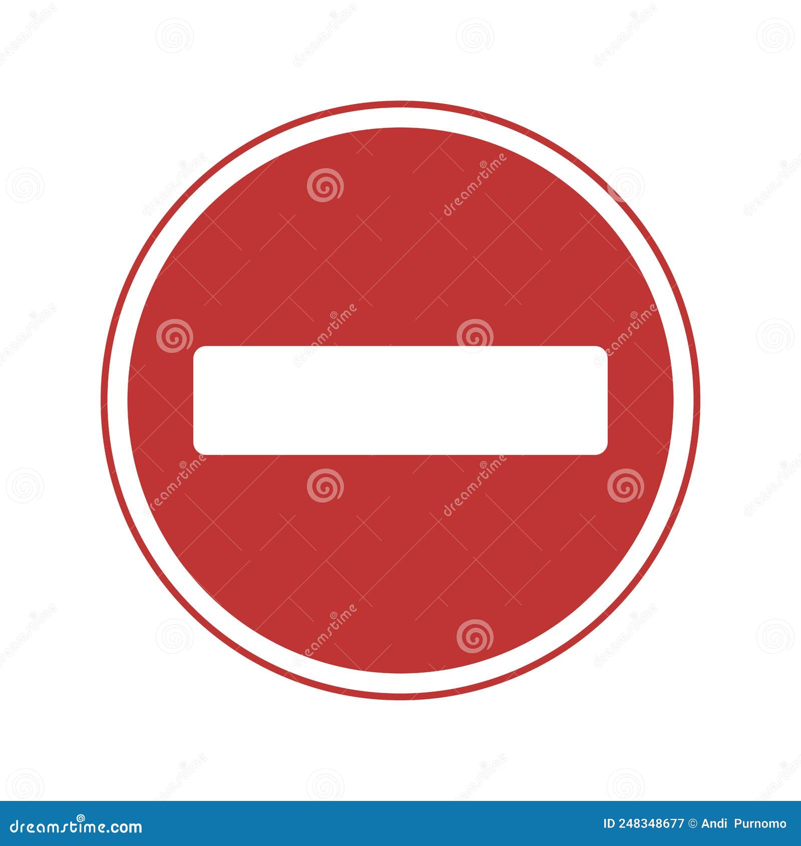 Red White Round Stop or Do Not Enter Traffic Sign, Circle Red Warning ...