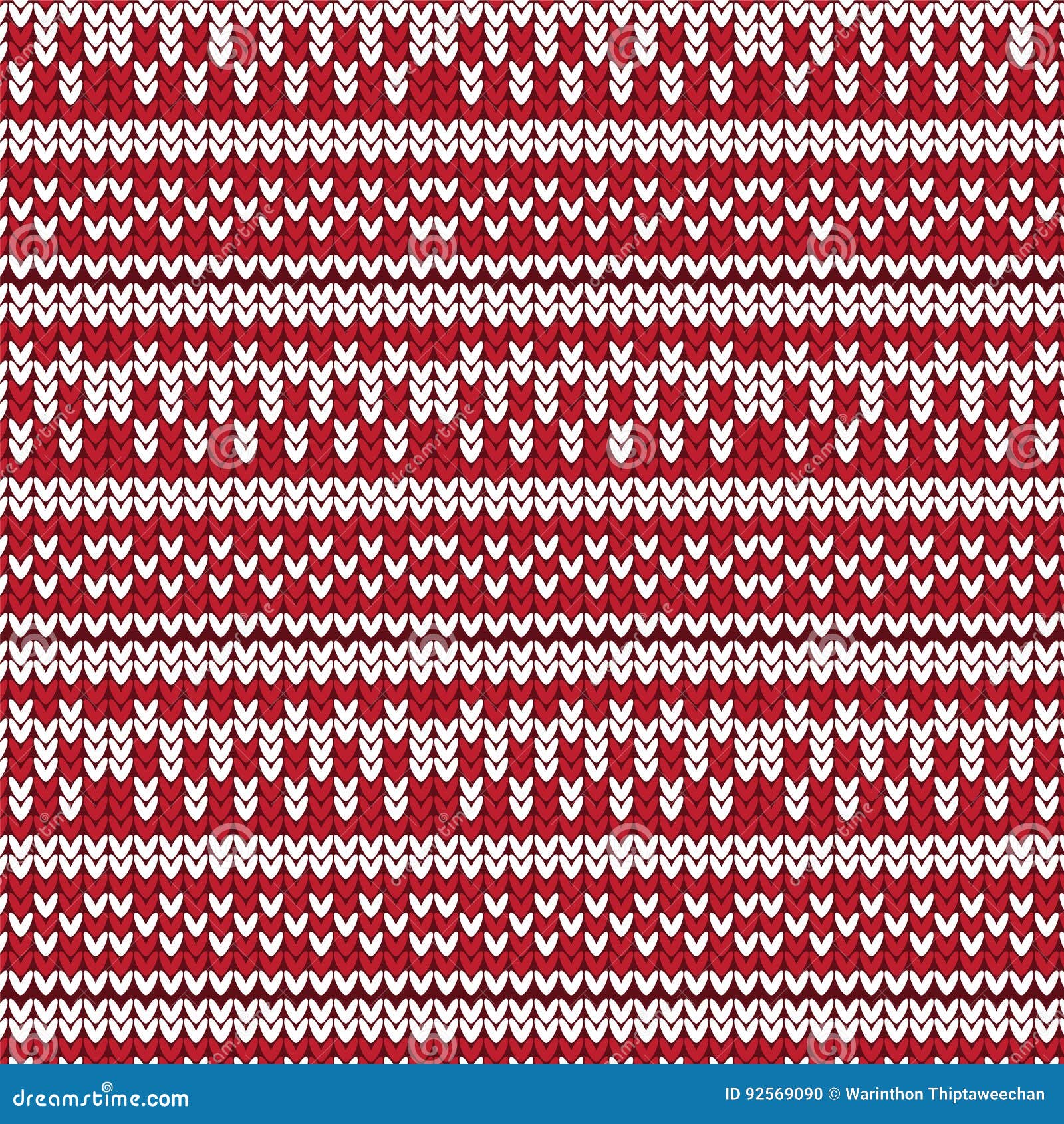 Red and White Row with Cross Shape Knitted Pattern Background Stock ...