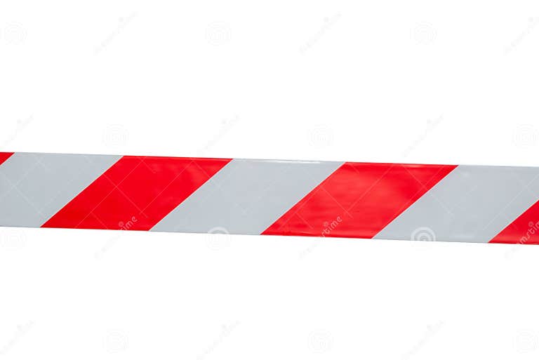 Red and White Safety Line Isolated on White Stock Image - Image of ...