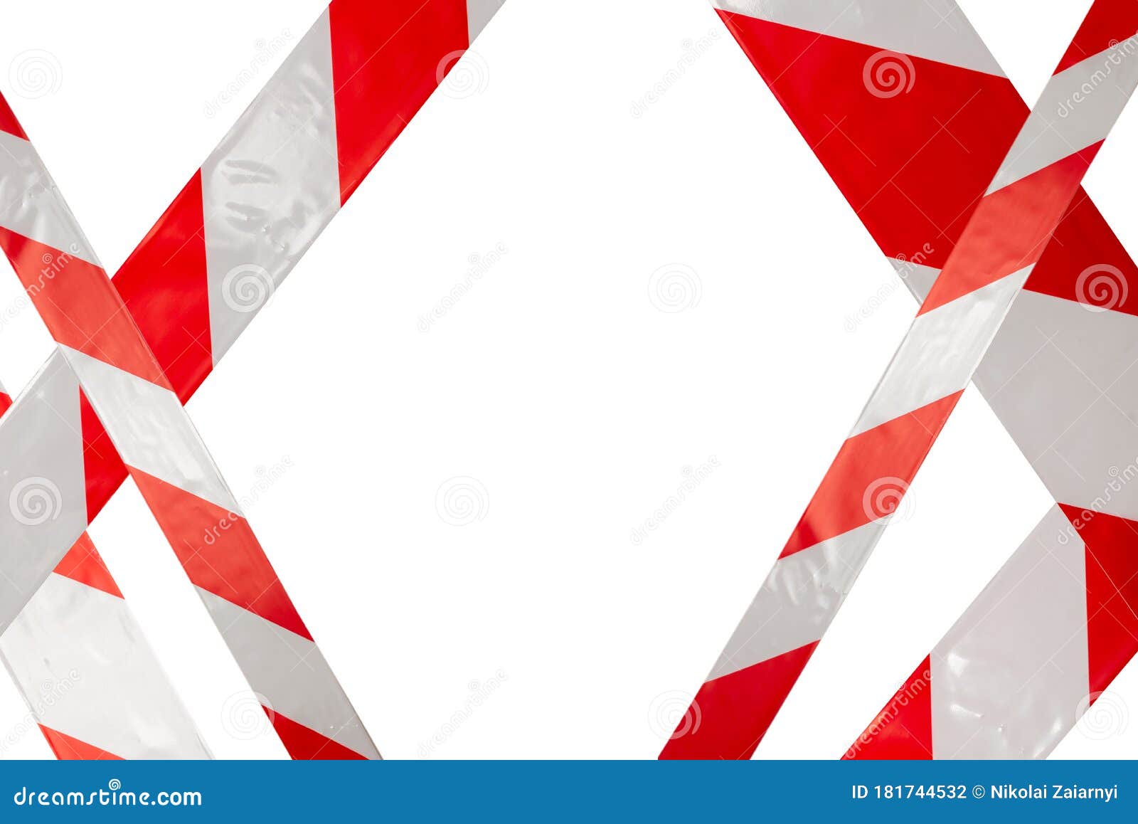 Red and White Safety Line Isolated on White Stock Photo - Image of ...