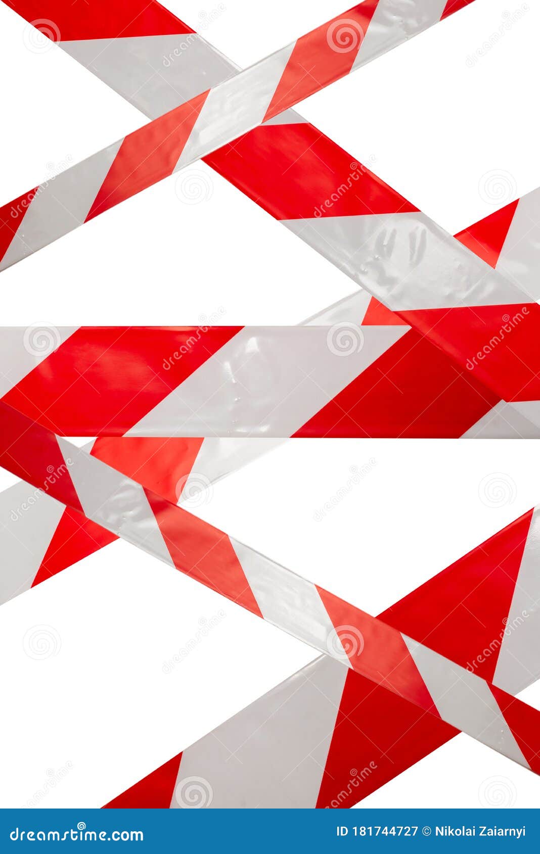 Red and White Safety Line Isolated on White Stock Image - Image of ...