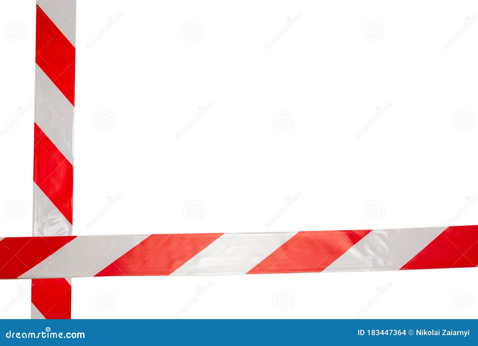 Red and White Safety Line Isolated on White Stock Photo - Image of ...