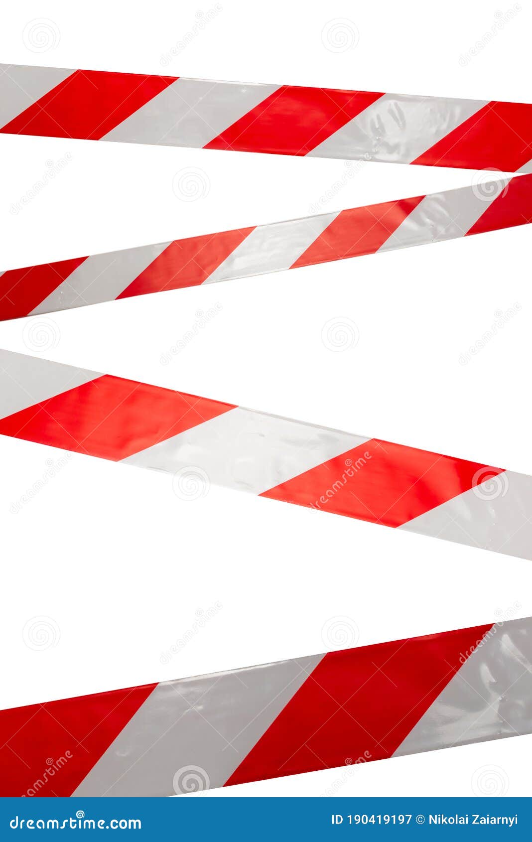 Red and White Safety Line Isolated on White Stock Image - Image of ...