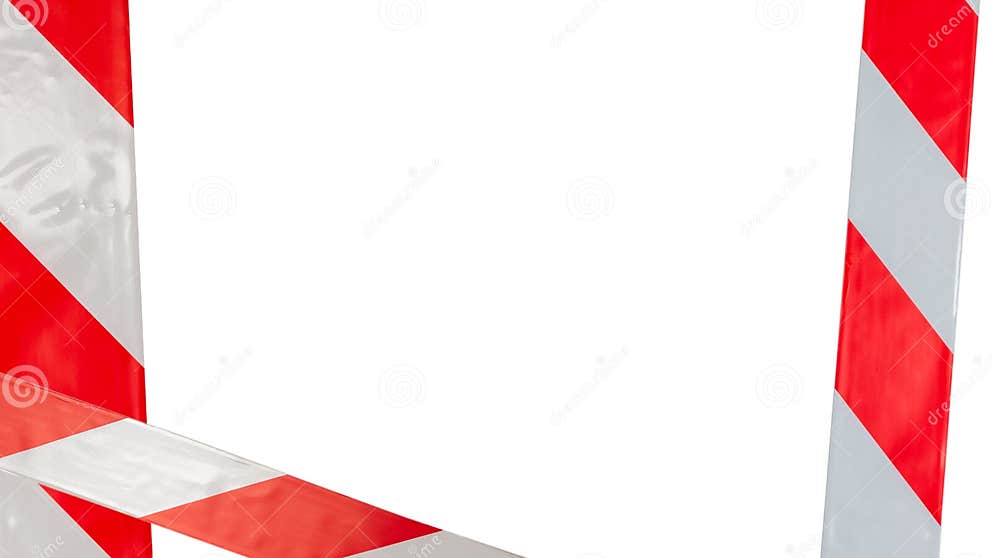 Red and White Safety Line Isolated on White Stock Image - Image of ...
