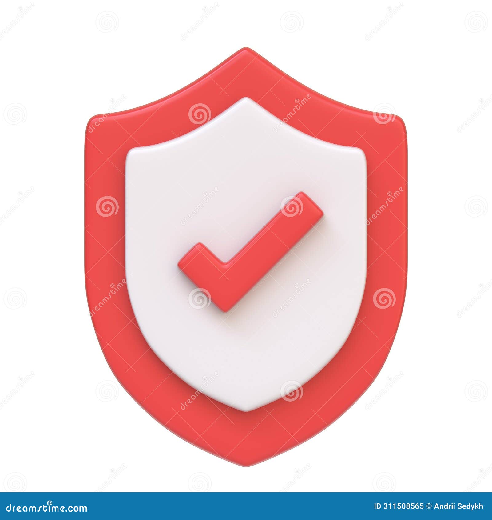 Red and White Shield with a Check Mark, Symbolizing Verification or ...