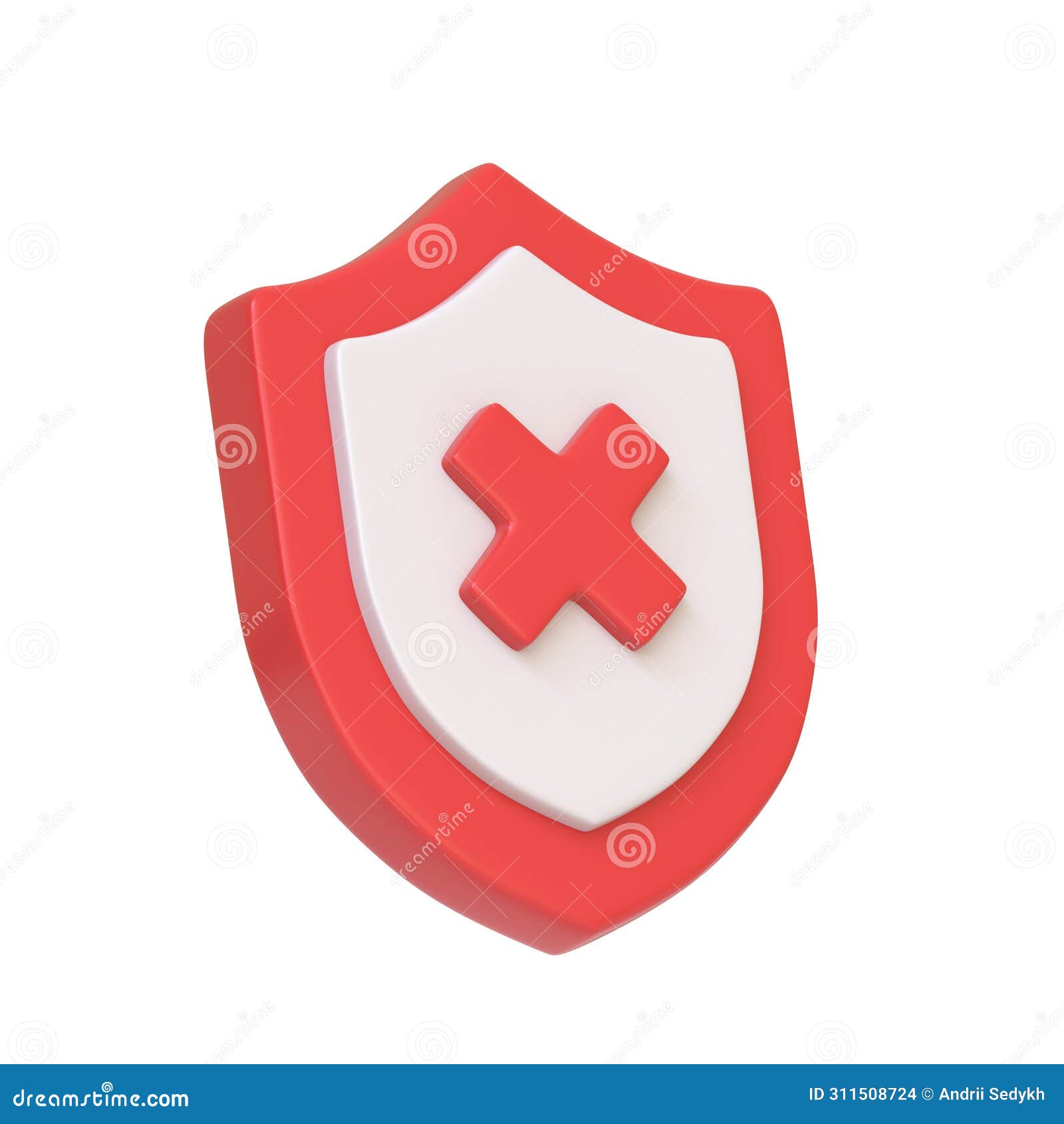 Red and White Shield with a Prominent Cross, Symbolizing Error or ...