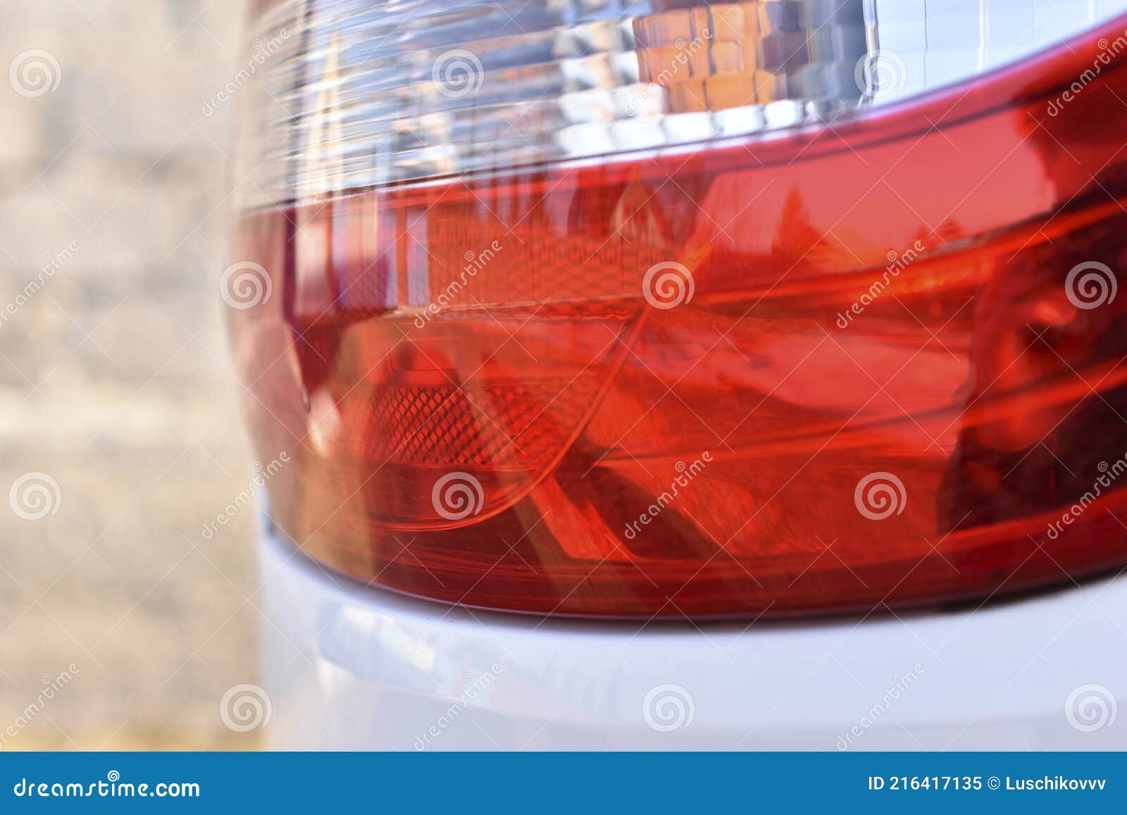 Red and White Shiny Car Lights Close Up Stock Image - Image of glass ...