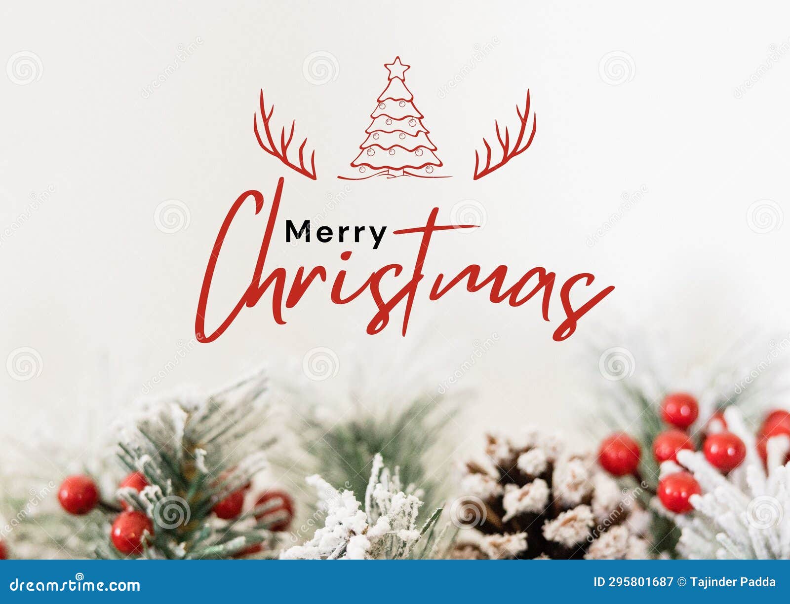 Red and White Simple Merry Christmas Card Ready To Print or Use on ...