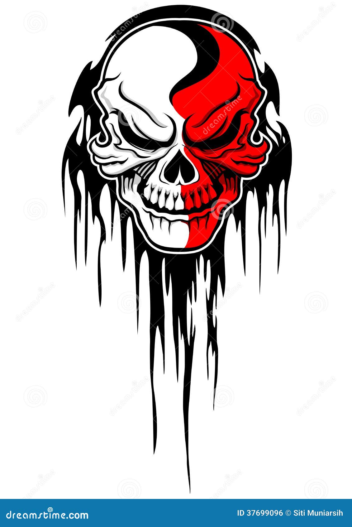 Red white skull stock vector. Illustration of terror - 37699096