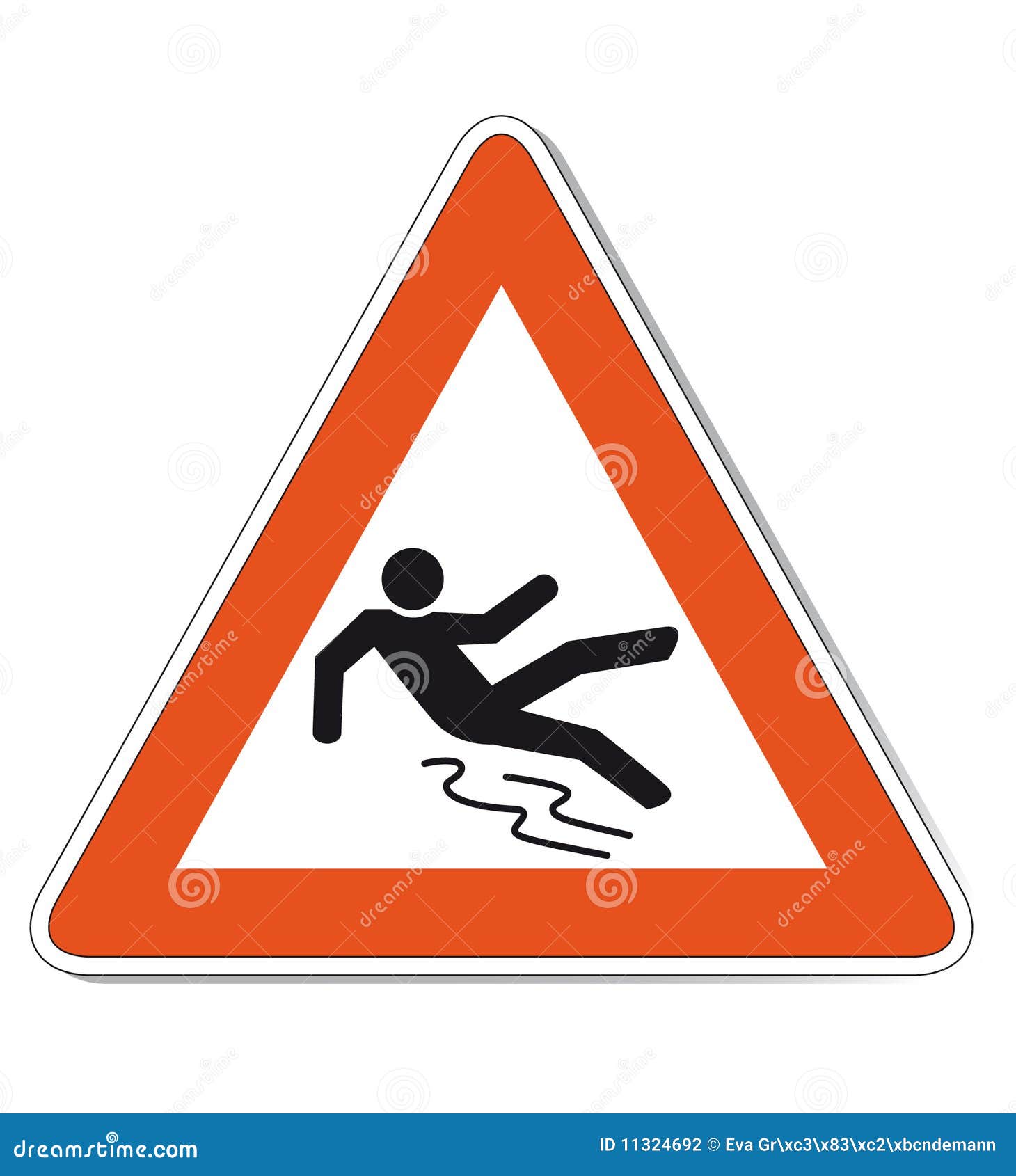 Red White Slippery Warning Sign Stock Vector - Illustration of icon ...