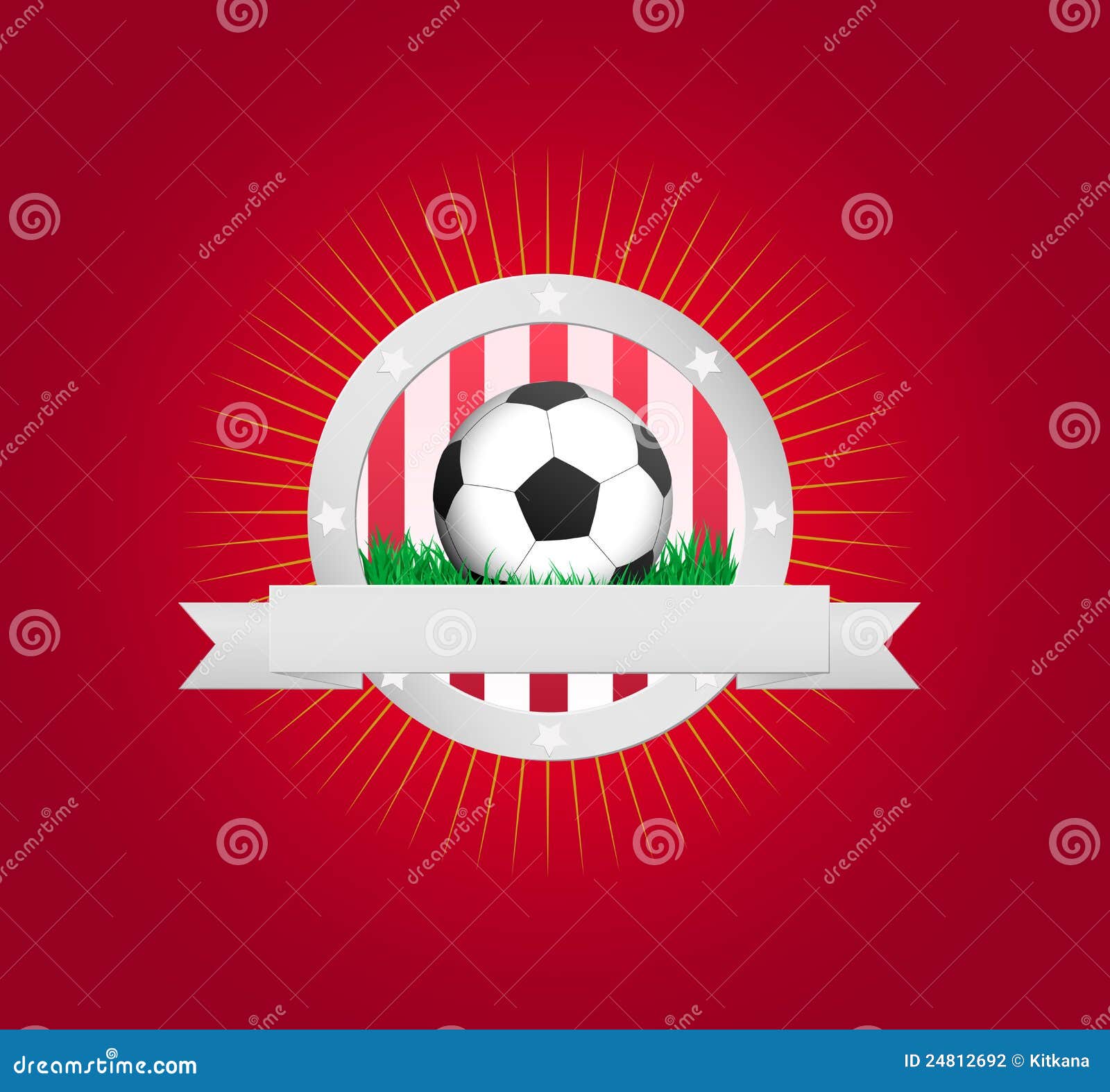 Red and white soccer badge stock illustration. Illustration of soccer ...