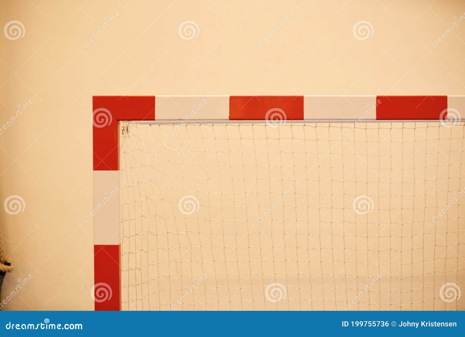 A Red and White Soccer Goal Indoors Stock Photo - Image of teen, school ...