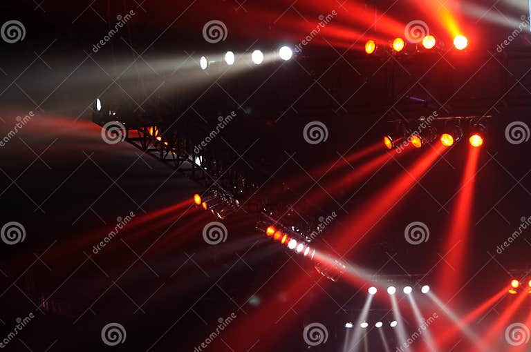 Red and white spot lights stock image. Image of party - 12492271