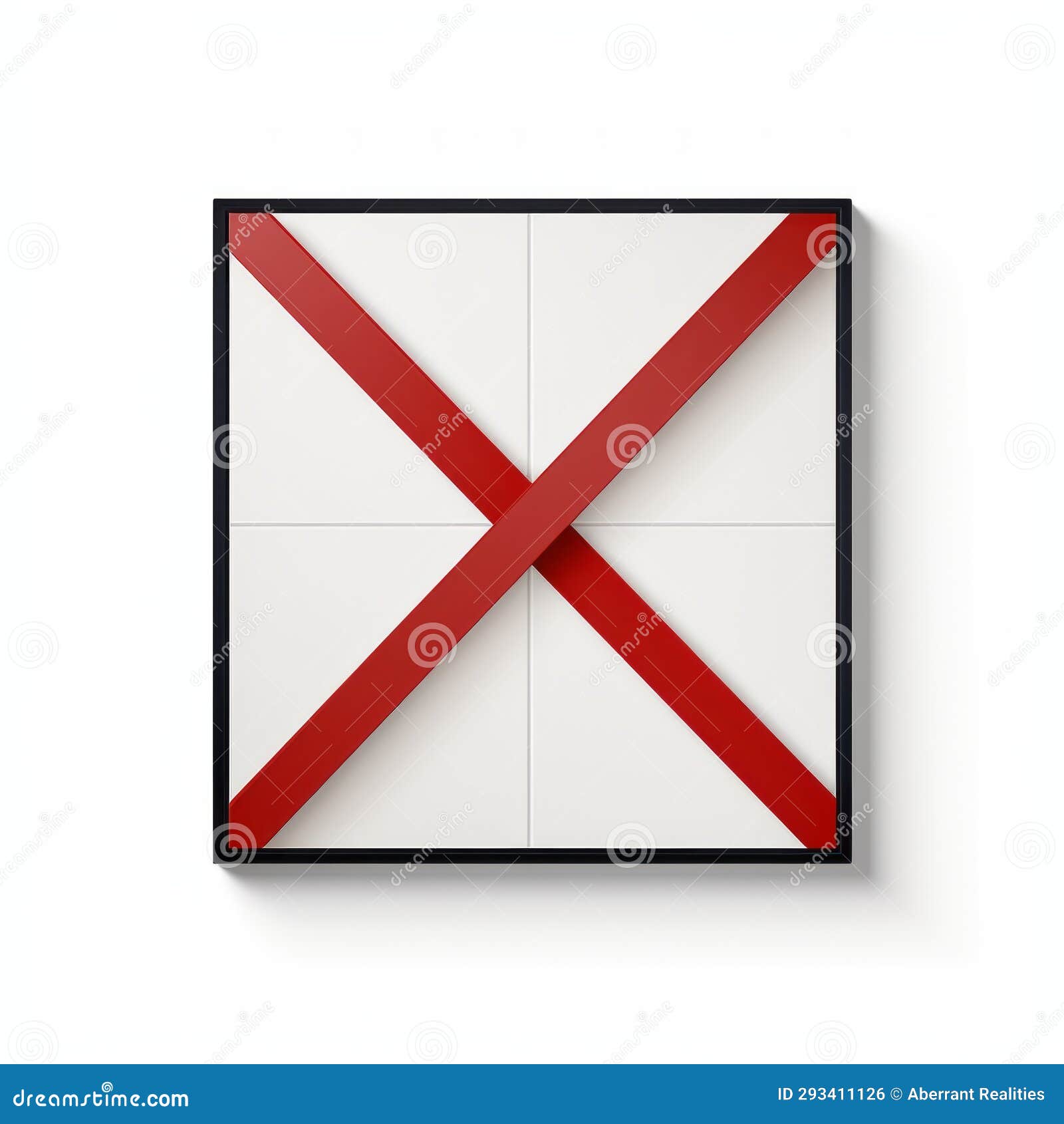 A Red and White Square with a Cross on it Stock Illustration ...