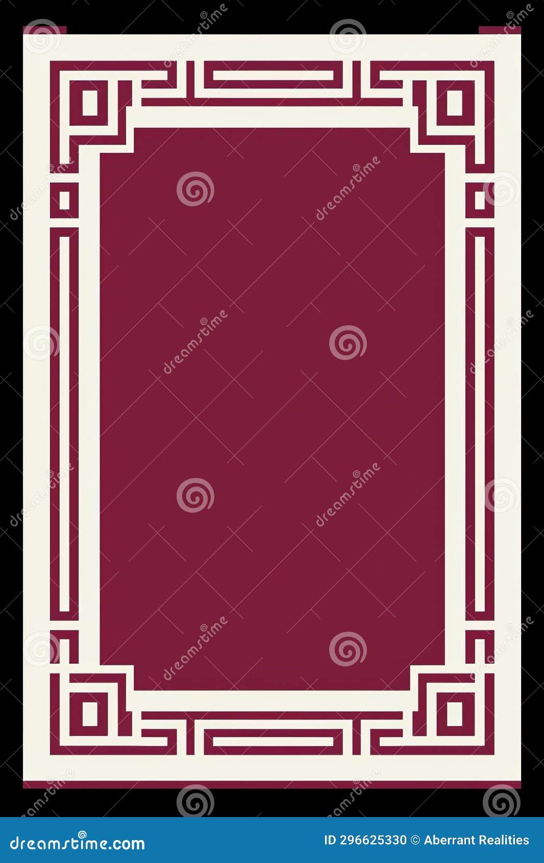 A Red and White Square Frame with an Ornate Design Stock Illustration ...