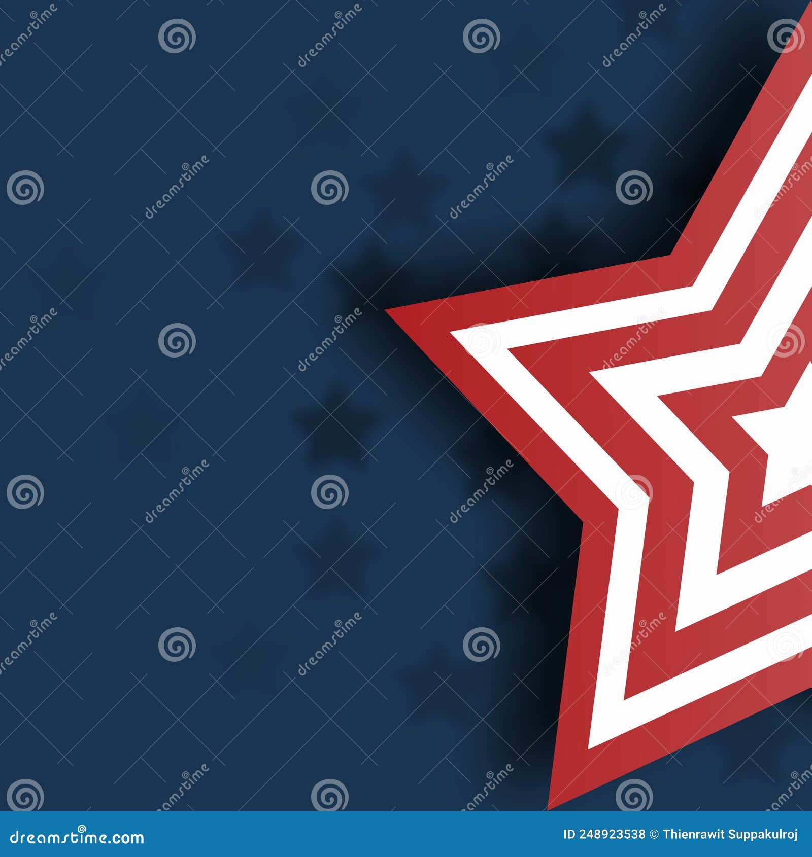 A Red White Star in Blue Background Stock Illustration - Illustration ...