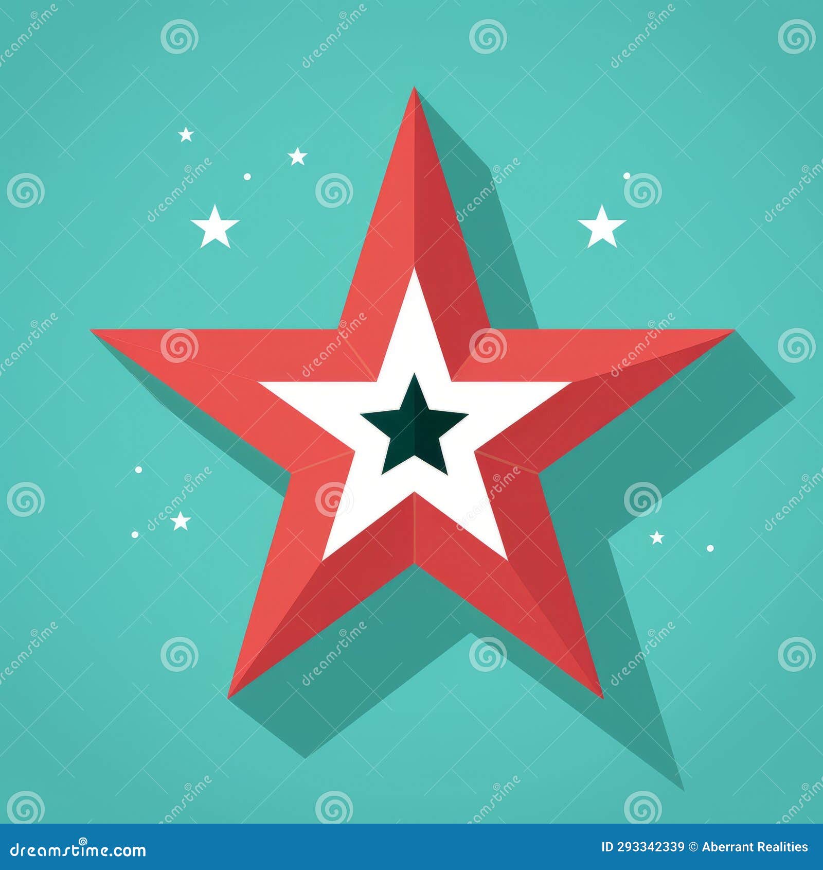 A Red and White Star with Stars on it Stock Illustration - Illustration ...