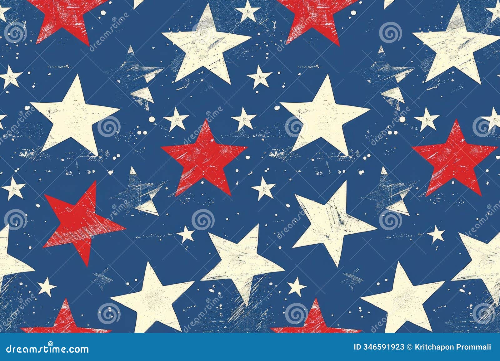 Red and White Stars on a Blue Background Stock Illustration ...