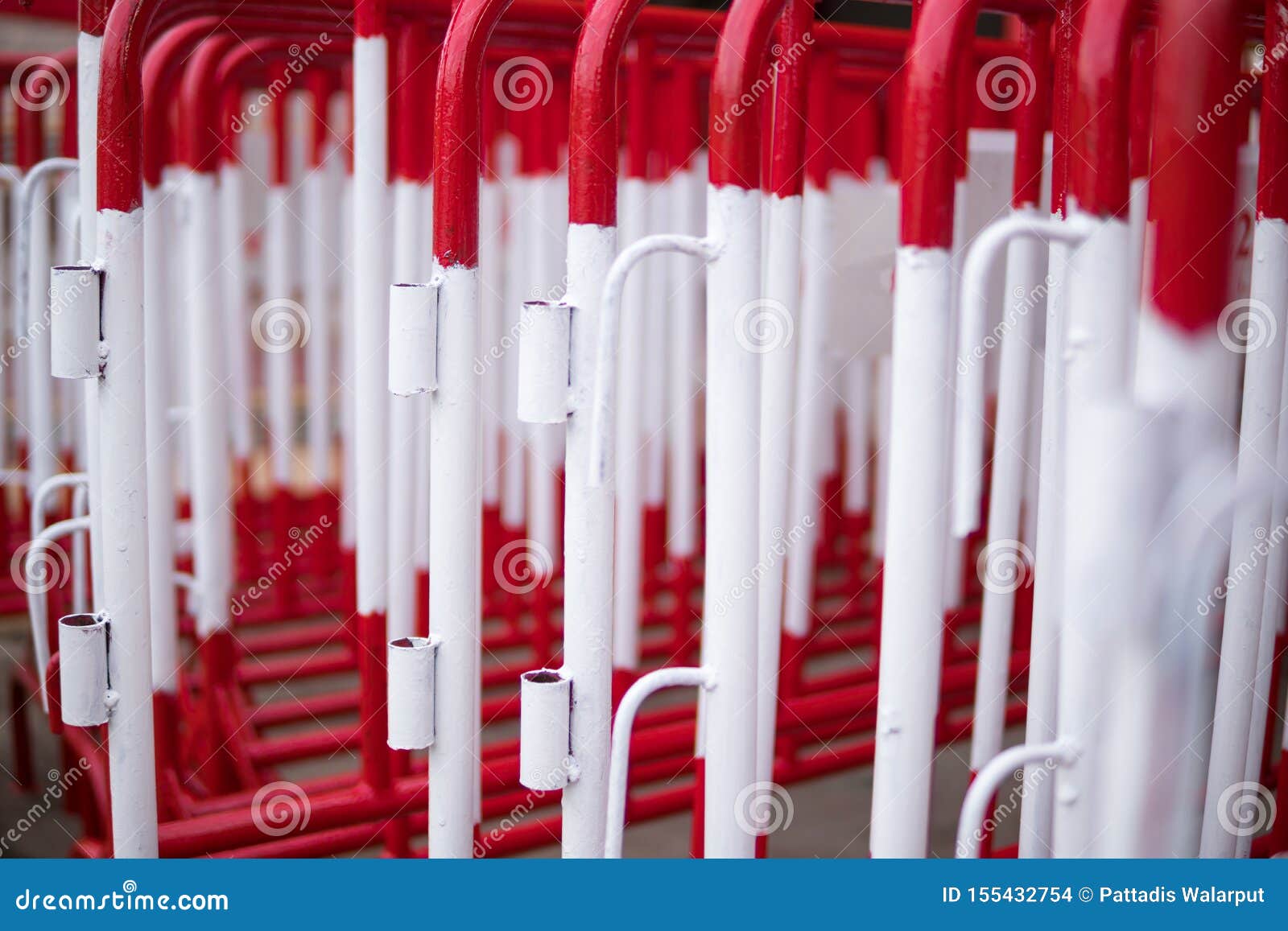 Red and White Steel Barrier. Use for Road Security Barrier Stock Photo ...