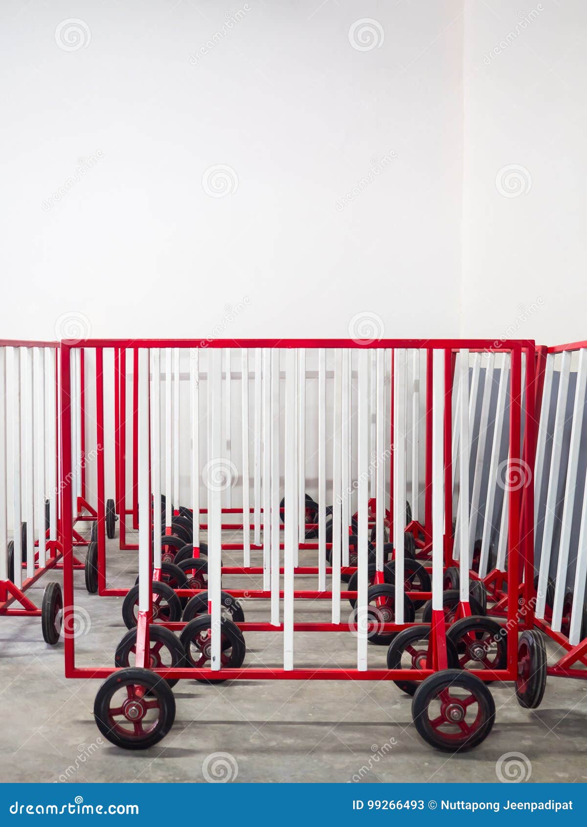 Red and White Steel Barrier with Wheel Stock Image - Image of street ...